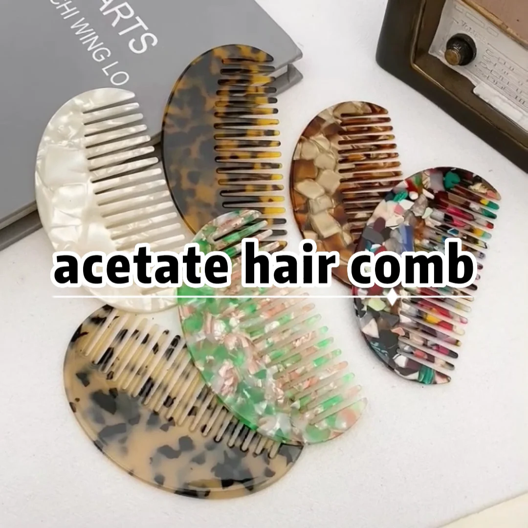 Dowell Simple Marble Texture Acetic Acid U-shaped Hair Comb For Girls ...