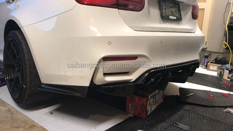 F80 M3 Diffuser PS-M Style Carbon Fiber Rear Bumper Lip Diffuser for ...