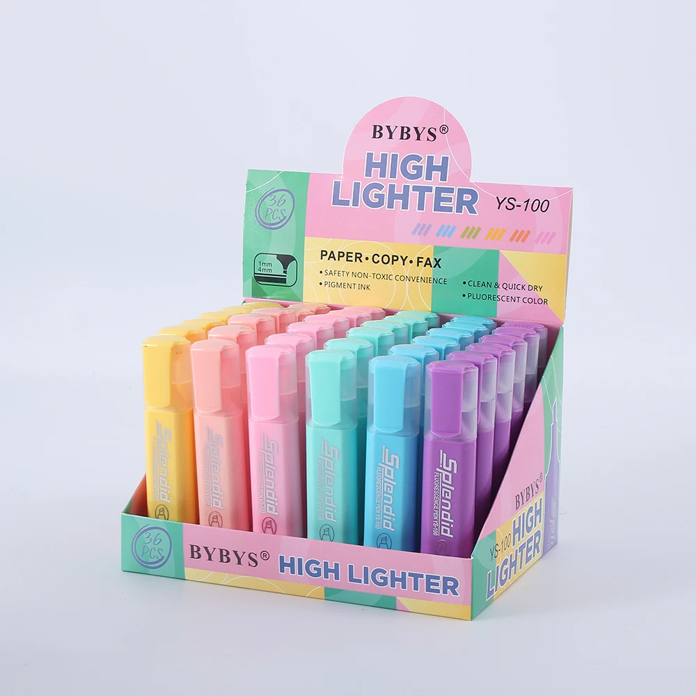 Wholesale Custom 36 Colors Pastel Highlighter Marker Chisel Tip ...