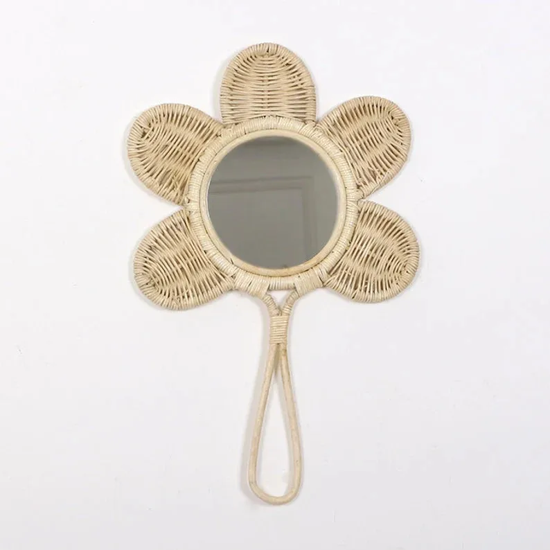 Wholesale Flower Rattan Mirror Boho Mirror Boho Home Decor Wall Decor ...
