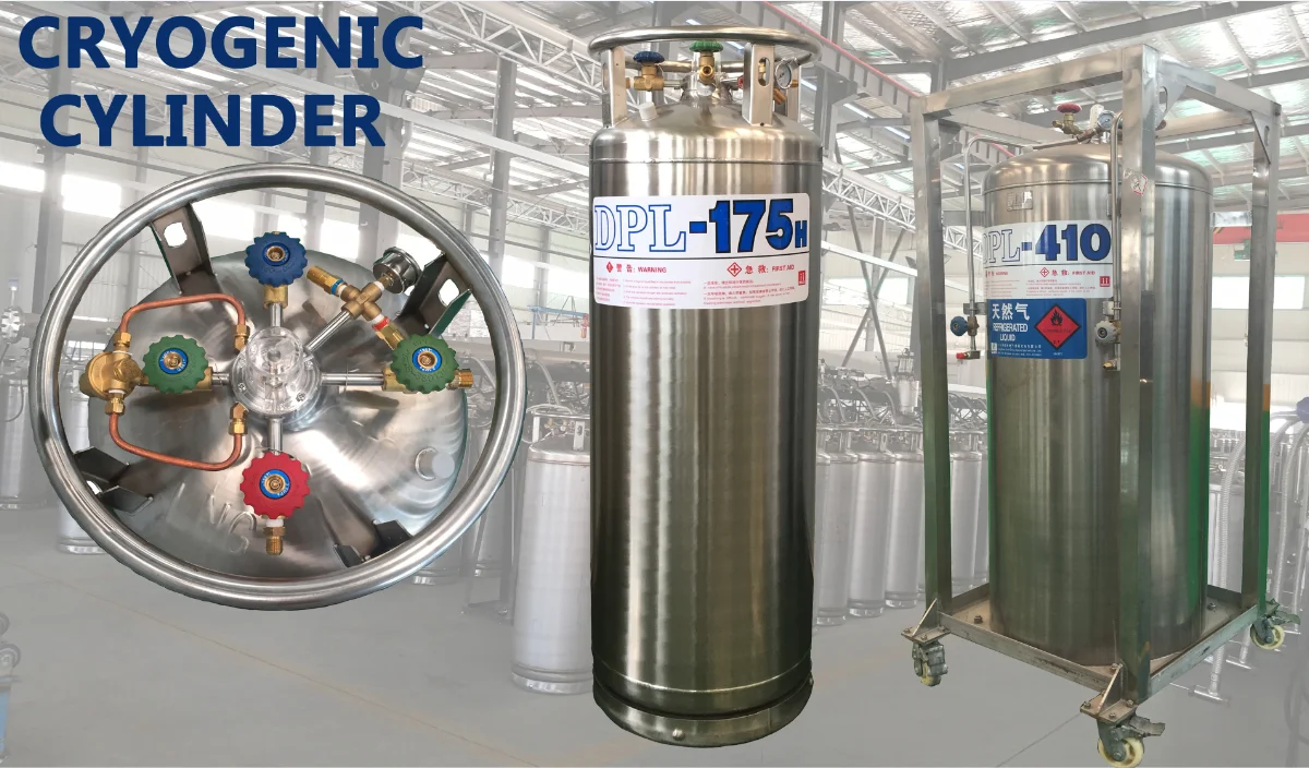 195L 20bar Cryogenic Oxygen Gas Cylinder Dewar Bottle For Medical Industry Factory ...