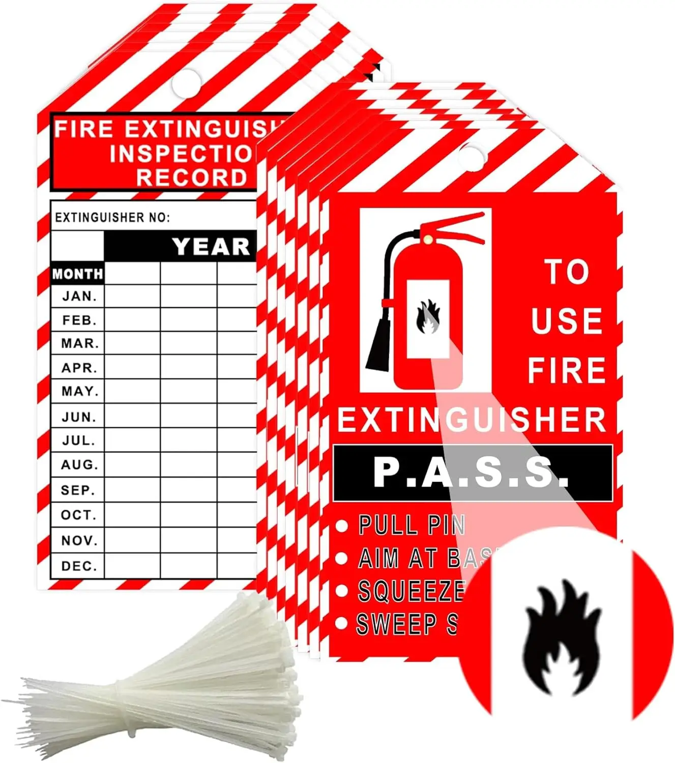 Safety Inspection Tag Fire Extinguisher Tags With Wire Multi Purpose ...