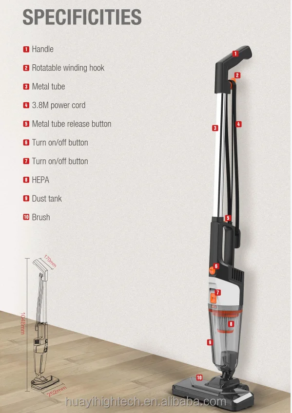 Large Power Strong Suction 600ml Dust Capacity Vacuum Cleaner Easy To ...