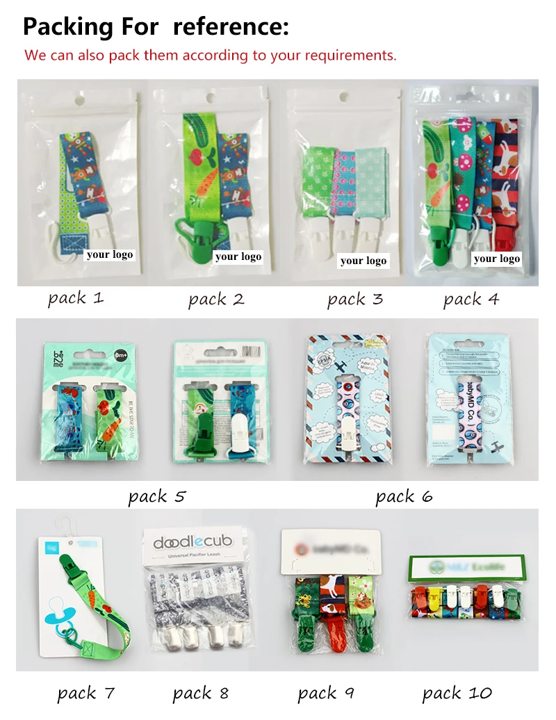 Custom High Quality Cute Dummy Saver Strap With Plastic Clip - Buy Baby ...