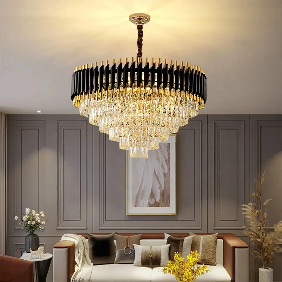 Modern Custom Metal Round Nordic Chandelier - Luxury Crystal Pendant ...