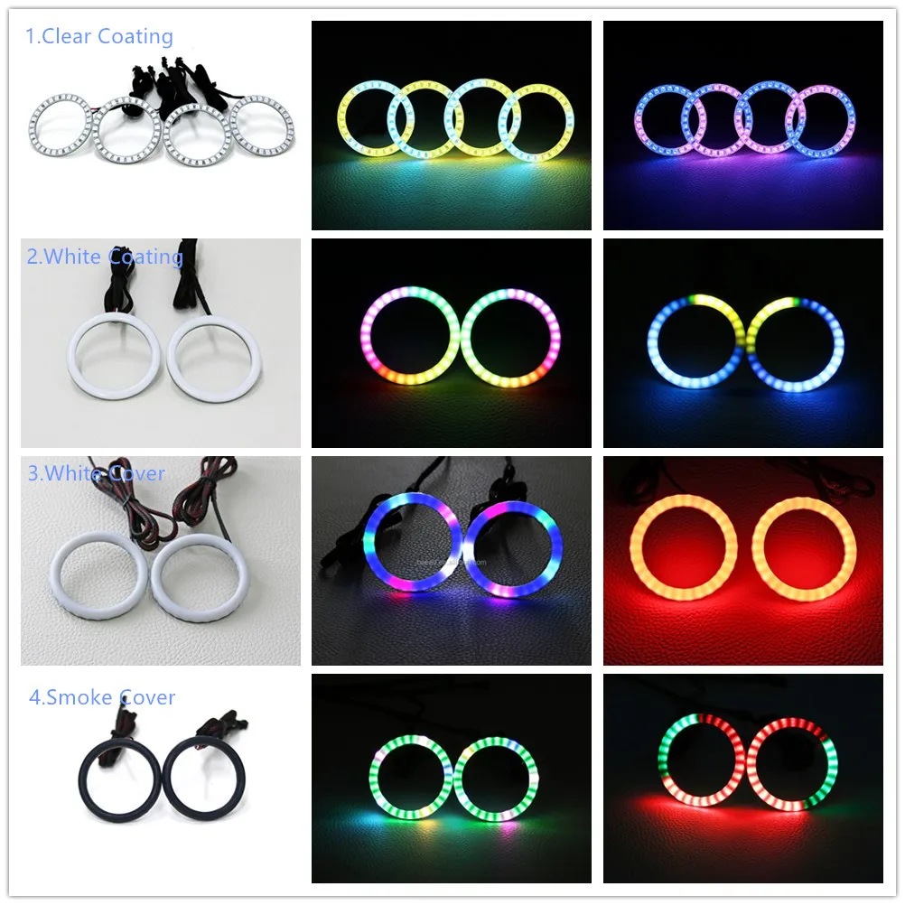 Flashing LED Angel Eyes RGB Halo Rings Sk6812 Color Changing Headlight ...