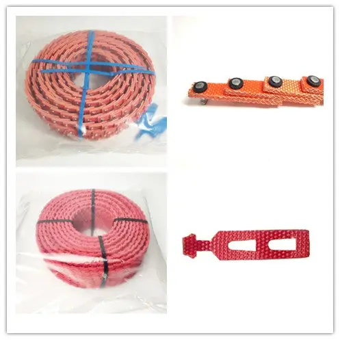 Z10/3L Twist V Orange Color Nut Pu Link Belt with Rivets