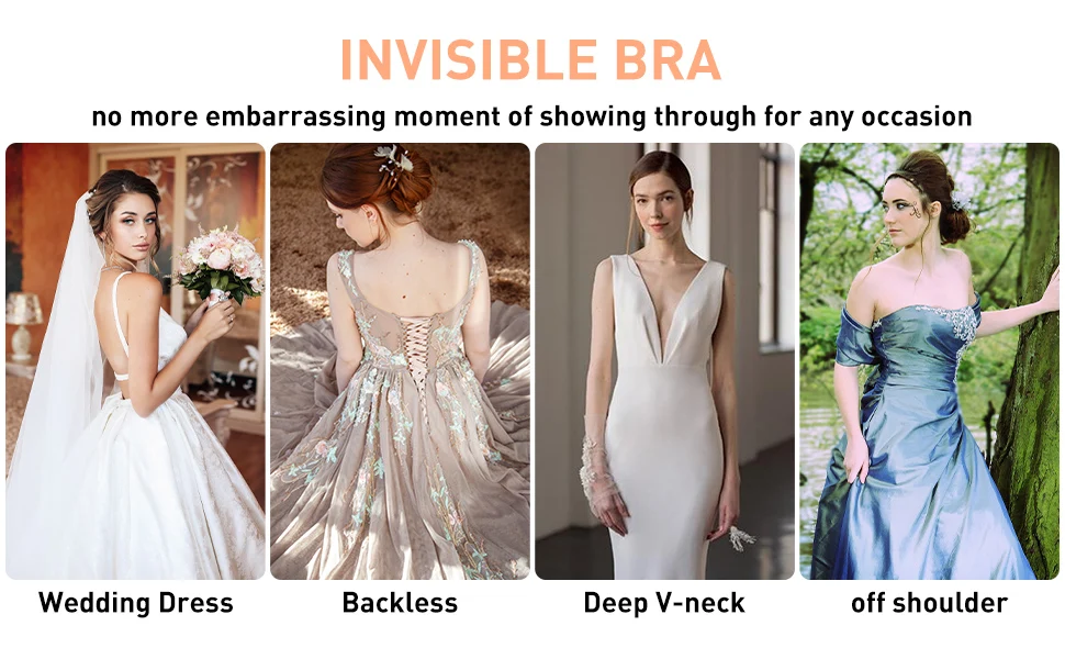 Women Rabbit Ears Push Up Adhesive Invisible Bra Strapless Backless ...