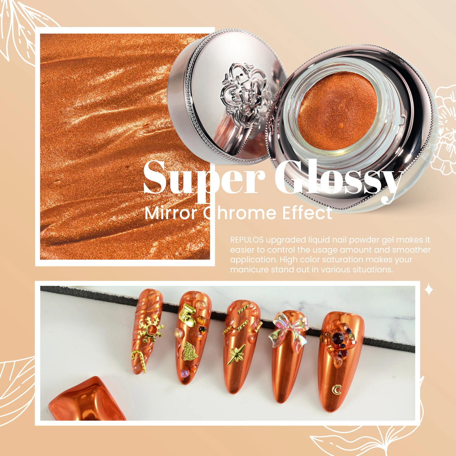 Naroon Fashion Nail Art Liquid Mirror Powder Luxury Bottle Nail Gel Quick Drying Liquid Pearl ...