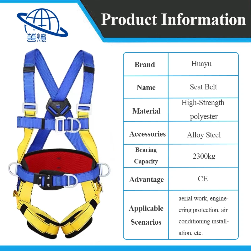 Adjustable Insulated Polyester Full Body Climbing Safety Harness With ...