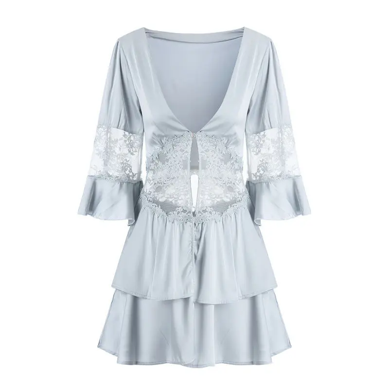 Shop Our Women's Lace Trim Robe 2pcs Set - Soft & Sexy