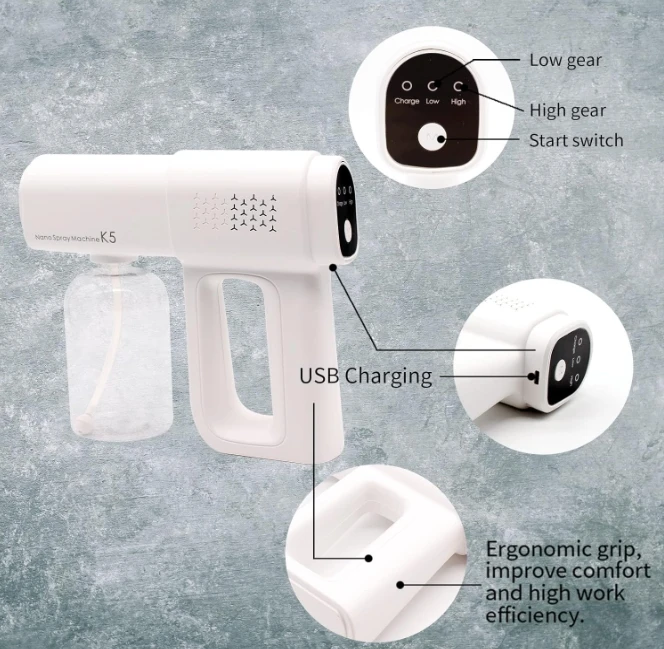 Salon Barber Shop Sterilization Nano Spray Gun K5 Blue X Ray Sprayer ...