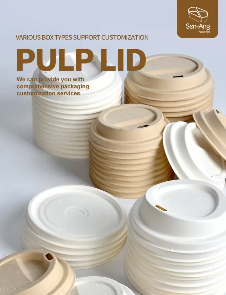 Composable Lid - Biodegradable 80-90mm Pulp Paper Cover