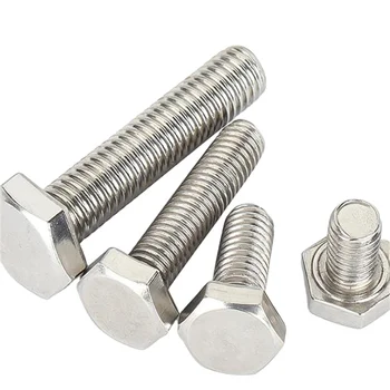 Din933 Full Thread Stainless Steel Outer Hexagon Bolts A2-70 A4-80 M12*58mm M26 Hex Head Bolt ...