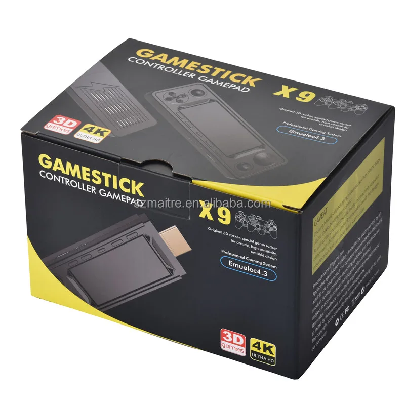 New Arrival High 64bit Hd 4k Definition Output X9 Black Game Stick Video Machine Global App ...