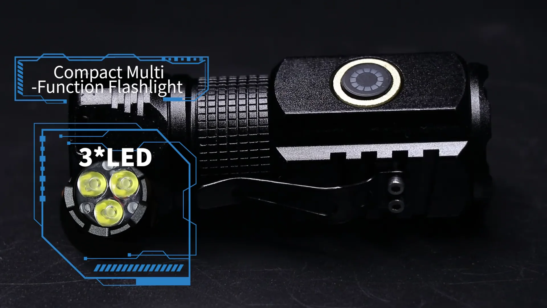 800lm 100m Powerful 3 Led Mini Flashlight 18350 Usb Rechargeable ...