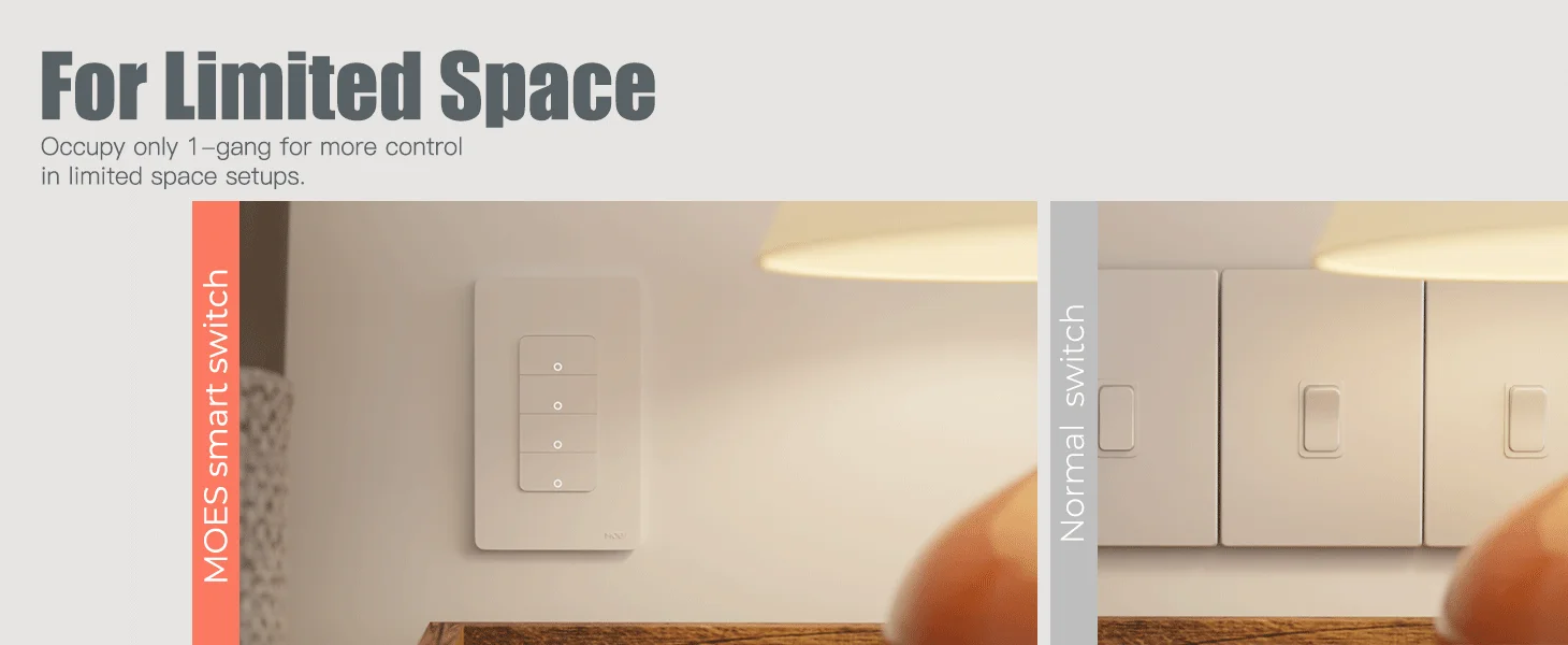 MOES Smart Double Light Switches - Wi-Fi 2.4ghz Control