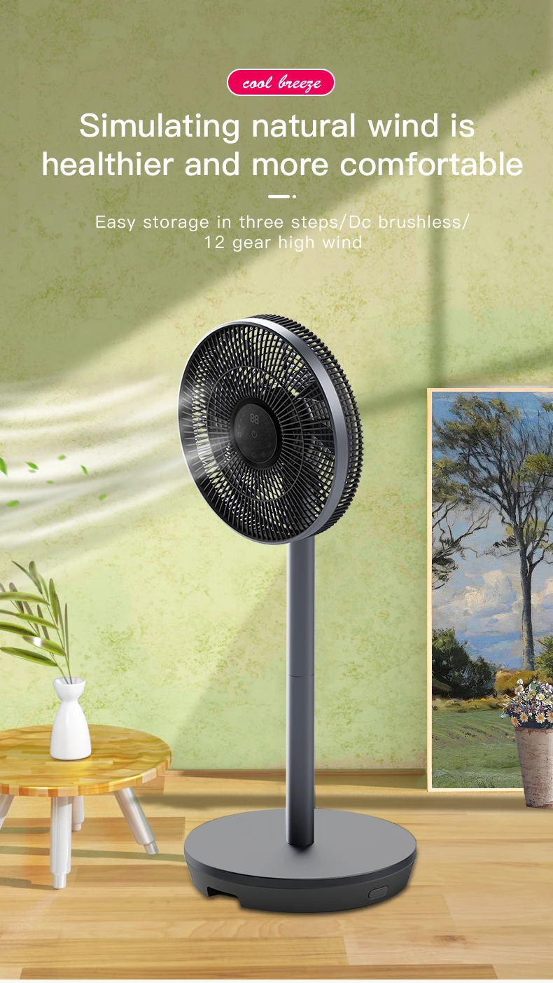 12 Inch Basics Oscillating Shaftless Motor Standing Pedestal Fan With ...