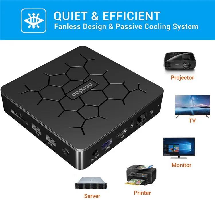 Clytte Battery Powered Pendoo W8 Pro Win 10 Os 4 Core Smart 4k Hd ...