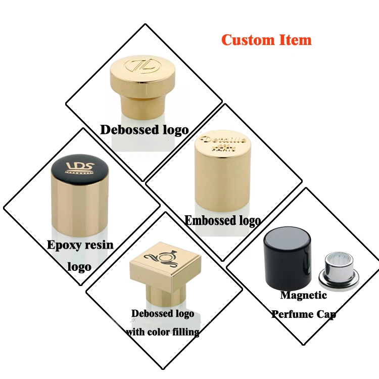Wholesale Zinc Alloy Perfumes Lid Custom Logo Luxury Zamac