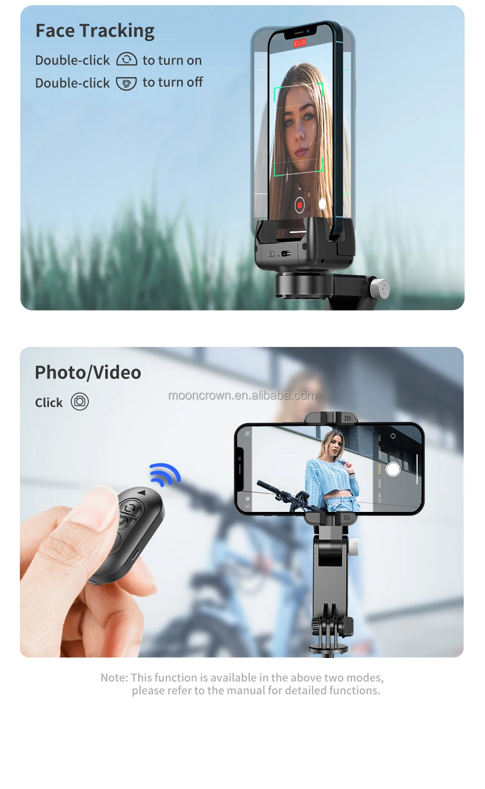 Auto Face Tracking 360 Rotation Gimbal - Stabilize Videos