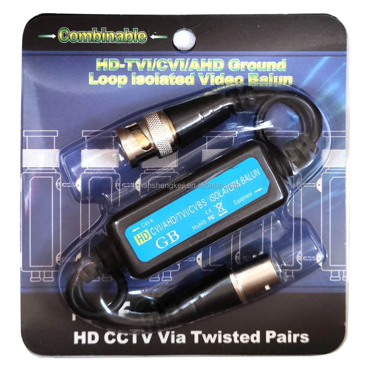Hd Cctv Twisted-pair Grounding Isolator Gb001 Filter Video Balun For ...