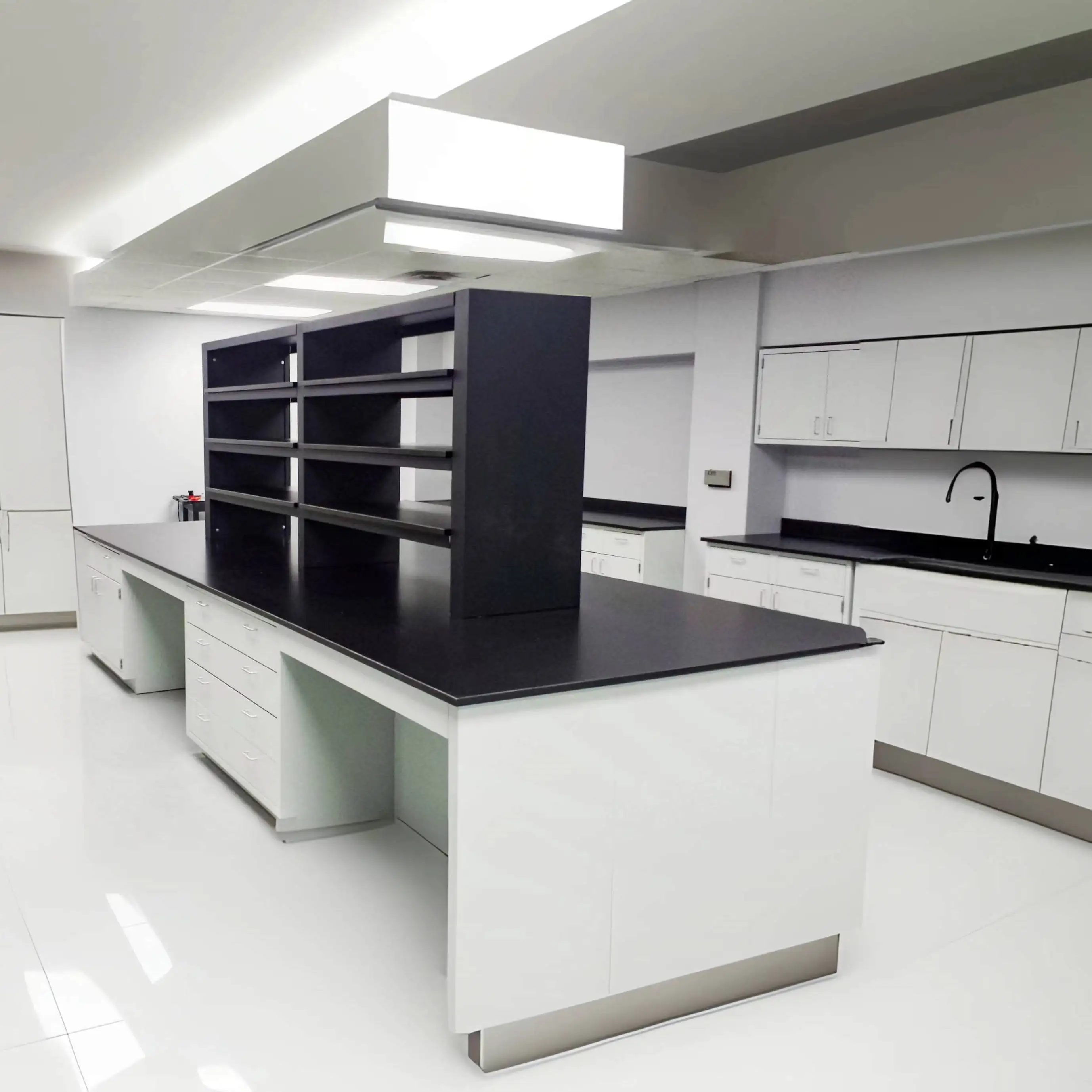 Floor Mounted Medical Chemical Laboratory Furniture Bench with Storage ...