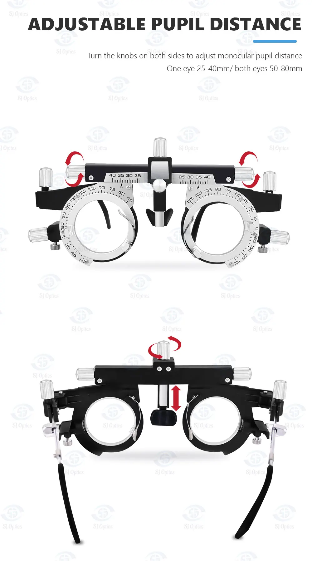 SJ Optics Universal Trial Frame TF-B PD and Astigmatism Adjustable ...