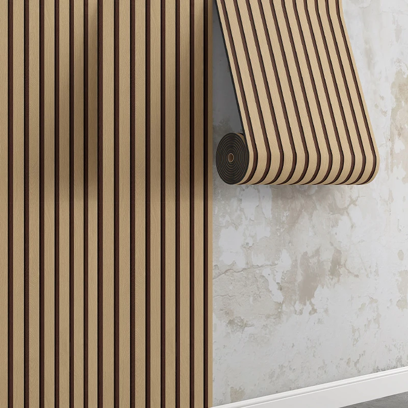 Free Sample Self-Adhesive Damask Stripes Wallpaper 10m Embossed Grille ...