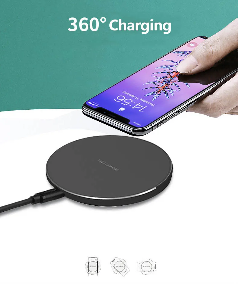 Wholesale 15w Pd Qi Fast Charging Led Breathing Light Round Wireless ...