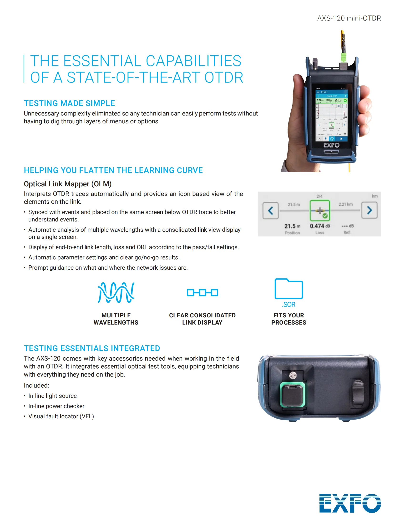 EXFO AXS-120-SM1-NRF OTDR - Precision Fiber Optic Testing