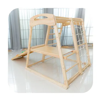Wood Climbing Frame Playground Indoor Children's Pickler Gym Swing ...