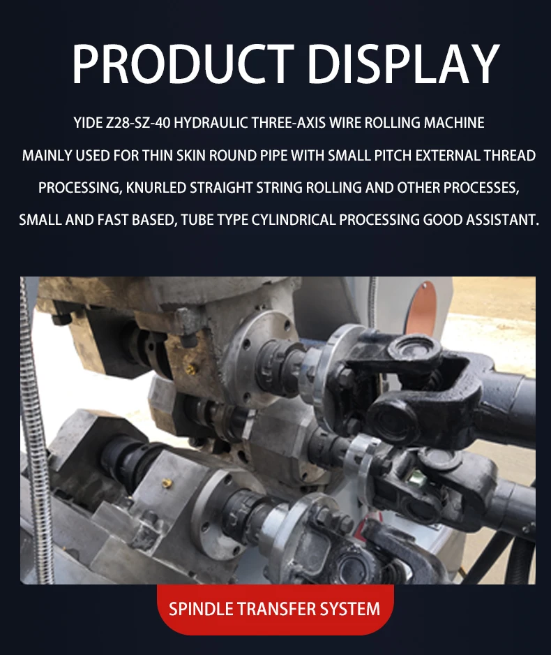 High Strength Hydraulic Pipe Thread Rolling Machine 3 Roller Thread ...