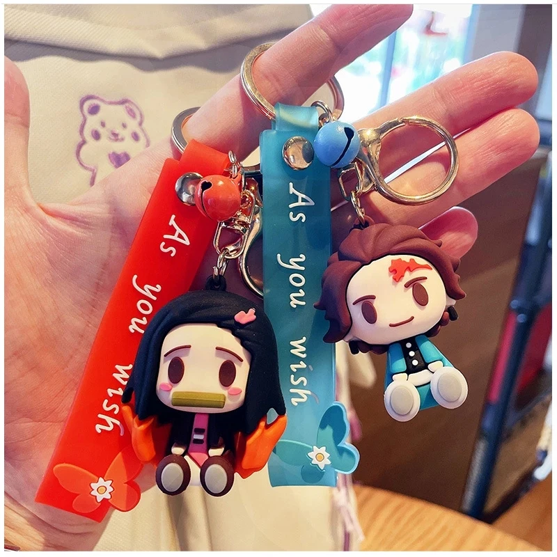 2021 Anime Demon Kimetsu No Yaiba Keychain Kamado Nezuko 3d Rubber ...