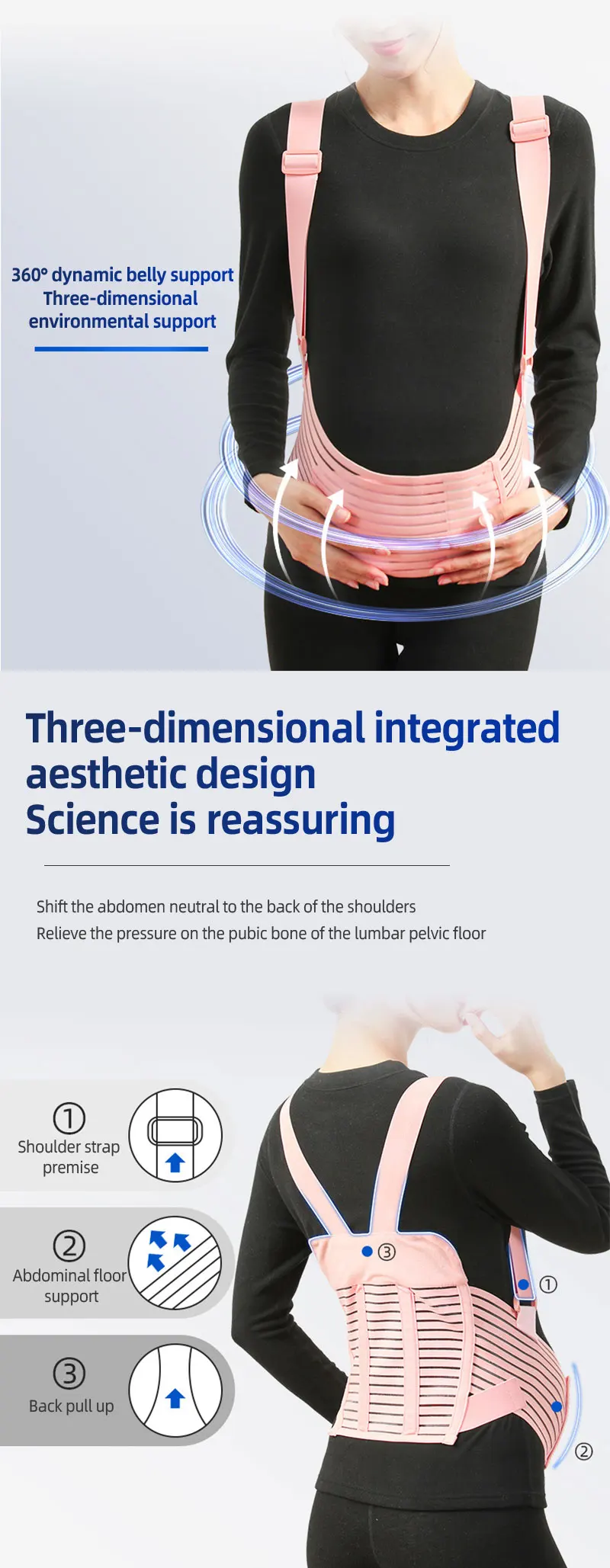 Maternity Pregnant Belly Back Brace Women Waist Back Support Belt Belly ...