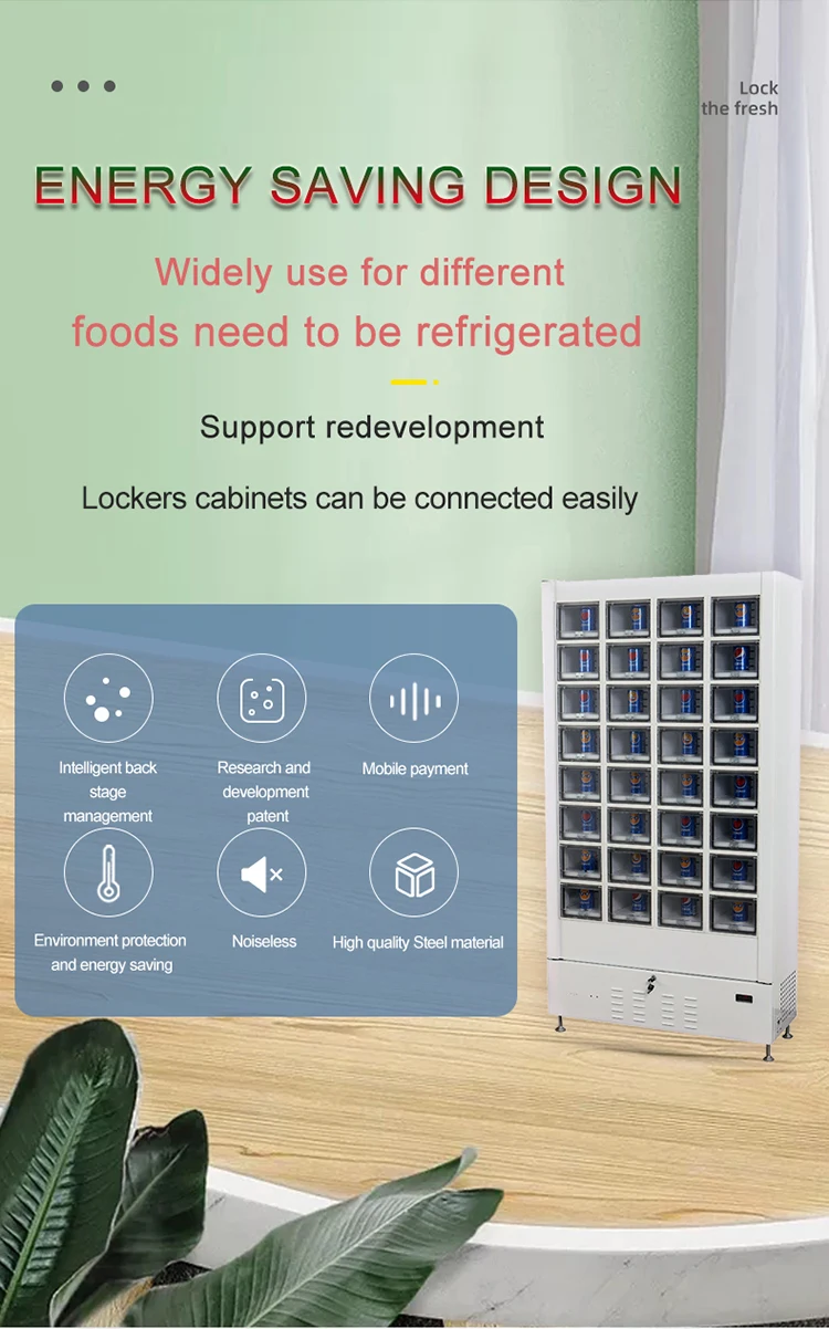 Unmanned Locker Vending Chicken Vending Machine with Refrigerator System