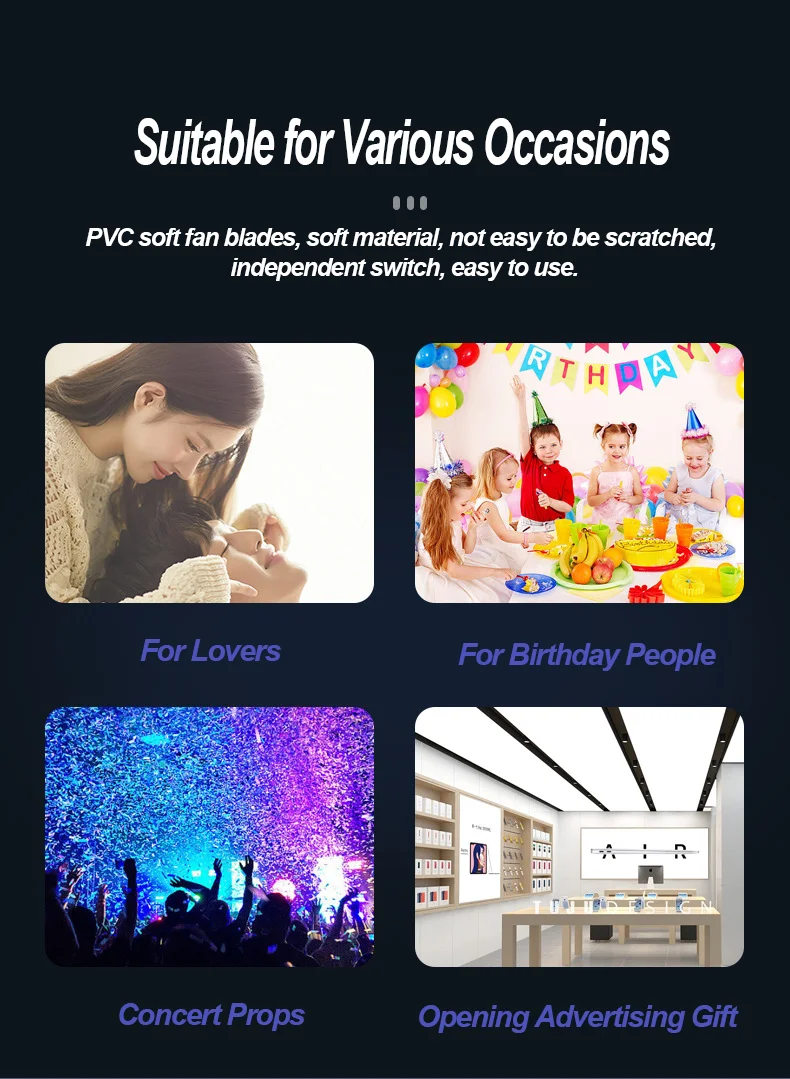 Wholesale Portable Mini Fan Customized LED Handheld Fan Wedding Concert ...