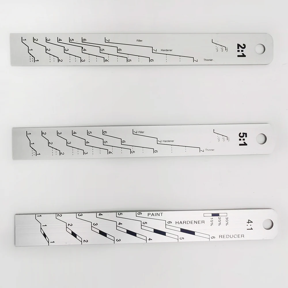Aluminum Ruler Measuring Stirring Ratio Paint Mixing Stick Proportional ...