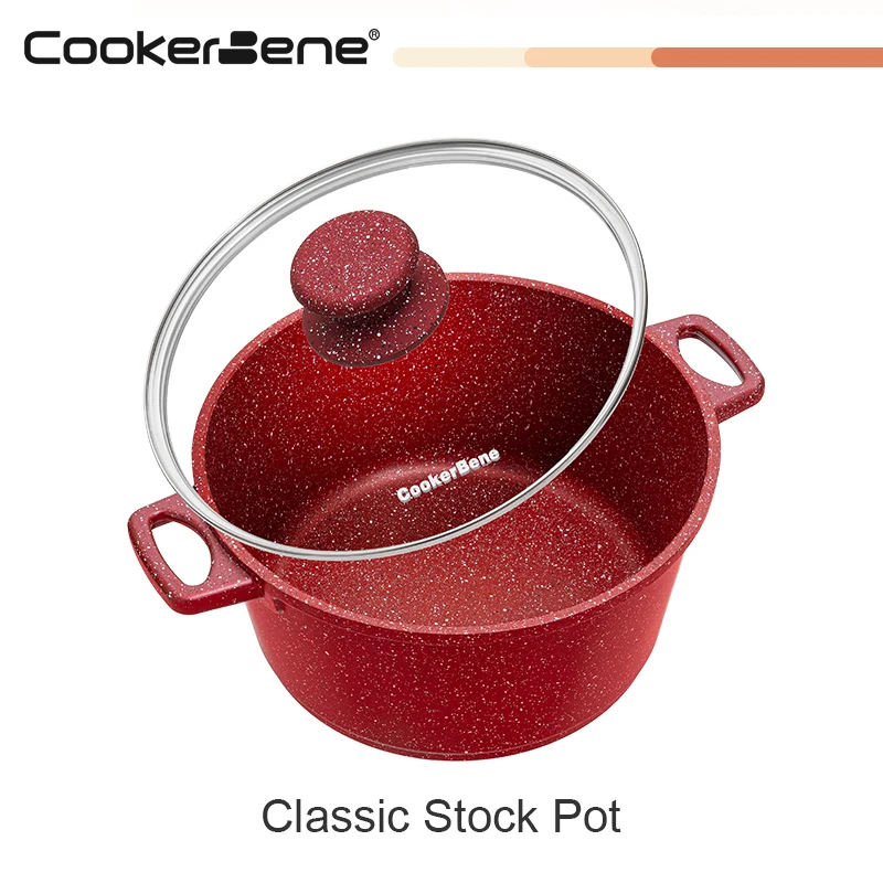 26cm Non Stick Marble Coating Cookware Sets Casserole Die Casting ...