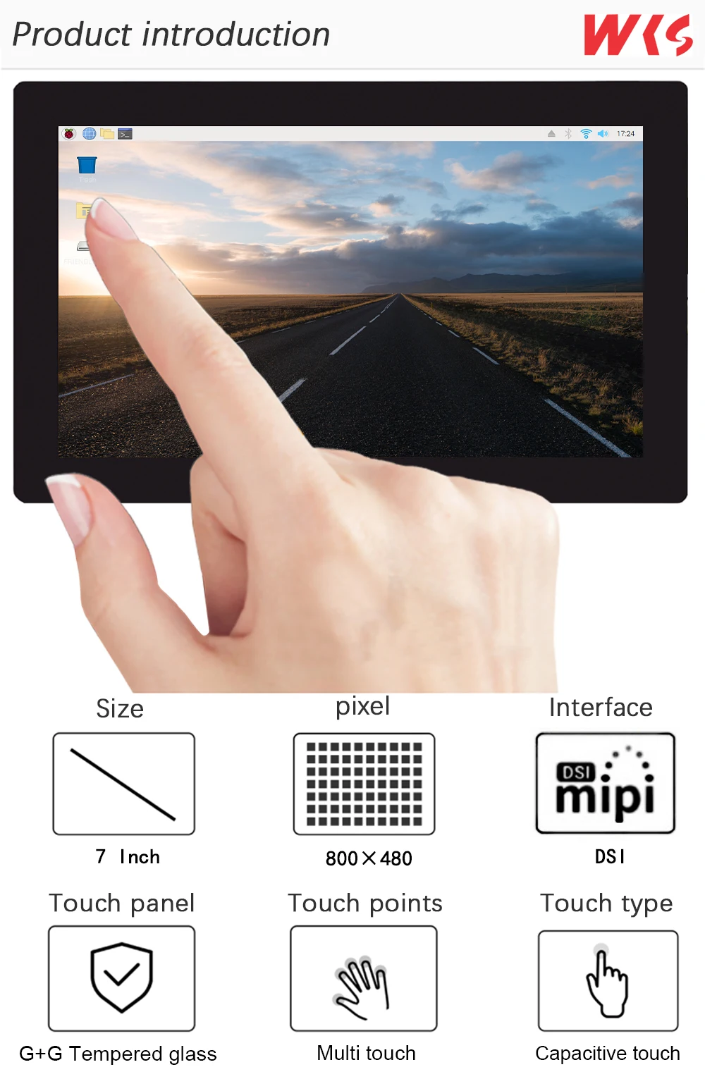 7 Inch Mipi Dsi Lcd Display With I2c Capacitive Touch Panel - Buy Mipi Dsi Interface Lcd Display ...