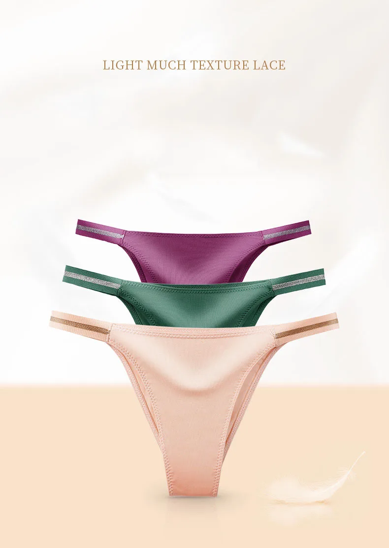 Womens Silk Satin Thong Panties G String Thong T Back Shiny Satin ...