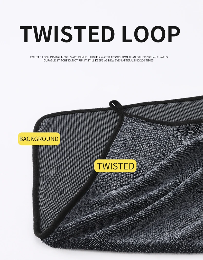 Customized Car Detailing Car Wash Twisted Microfiber Drying Towel - Buy ...