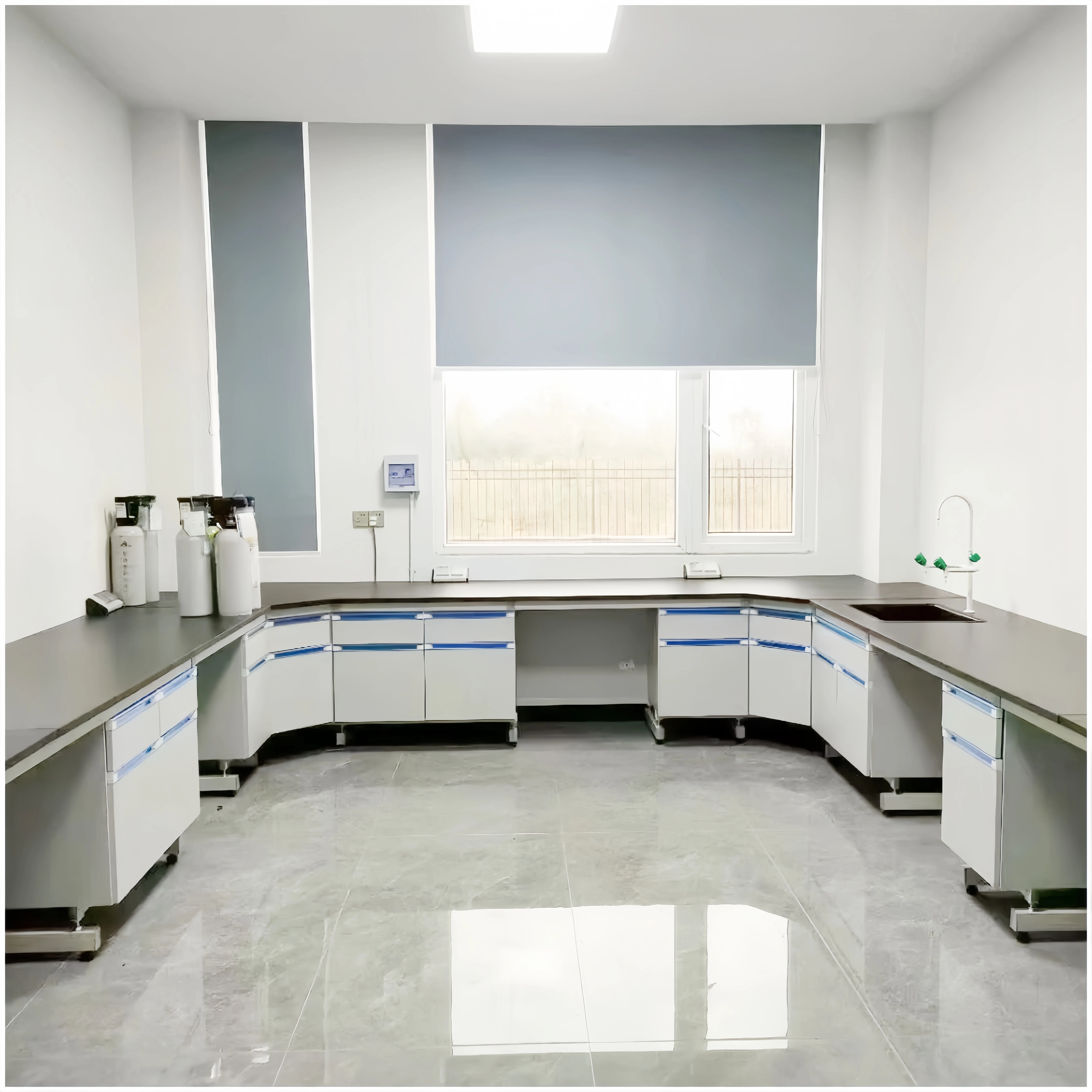 Customizable Laboratory Furniture All-steel Lab Bench With Pp Sink ...