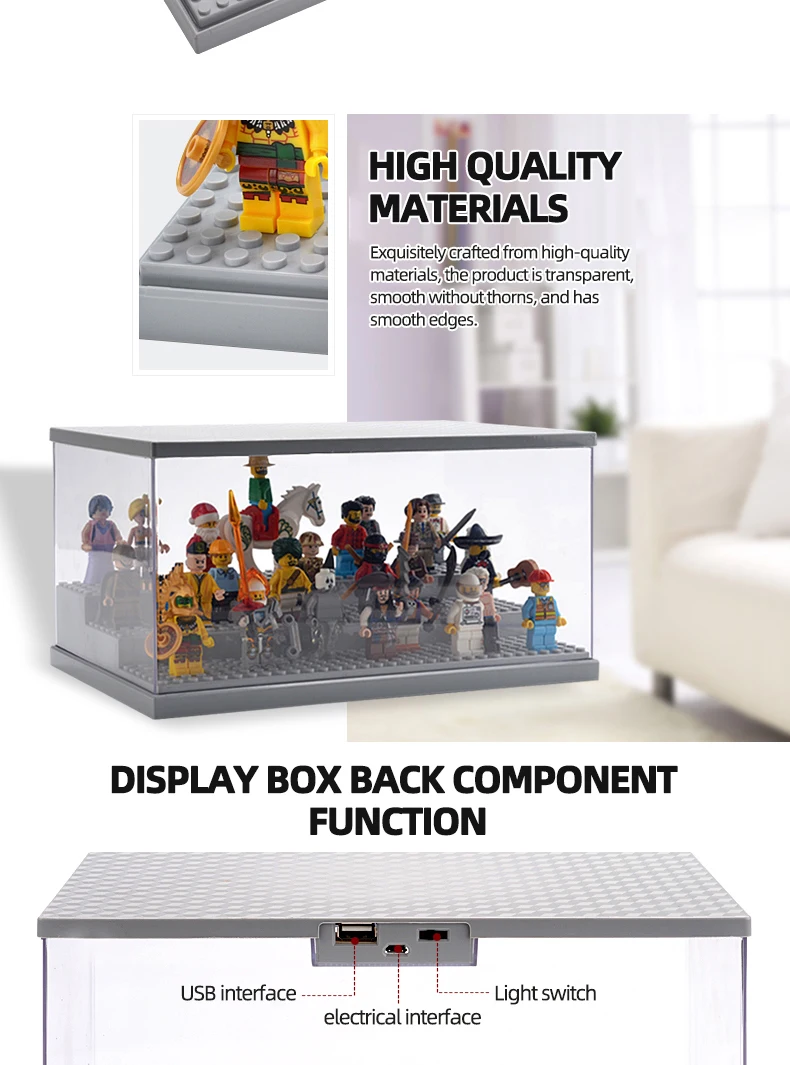 Sl Large 3-level Model Car Toy Doll Stackable Display Case Minifigures Figure Building Blocks ...