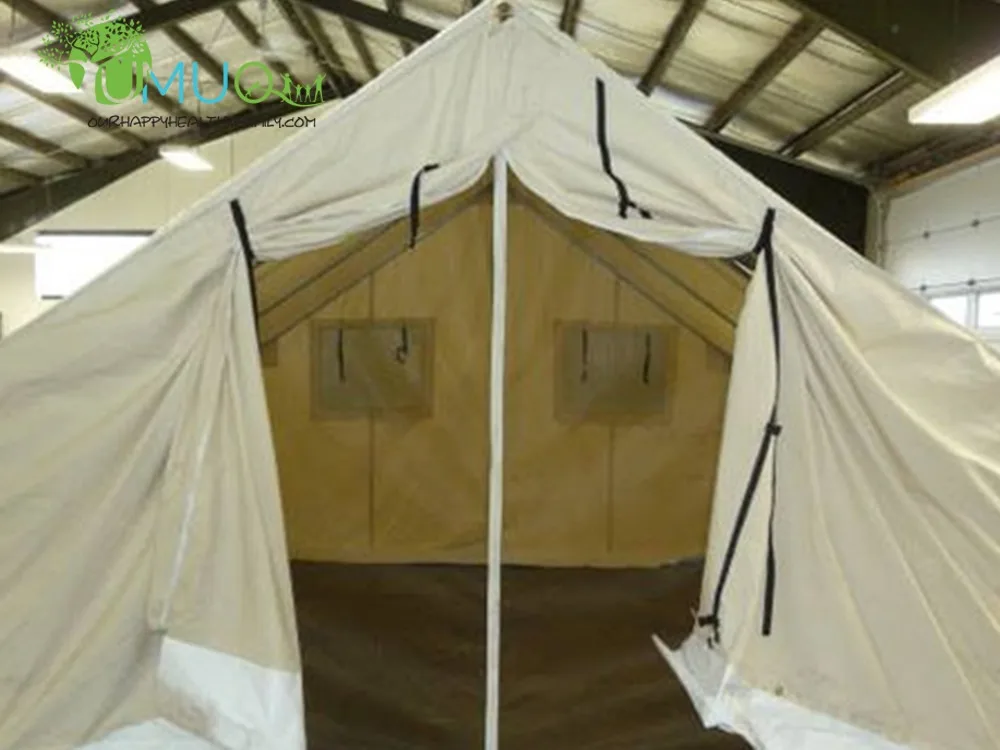 Yumuq Glamping Canvas Water Proof Wall Tent For Family,Large Heavy Duty ...