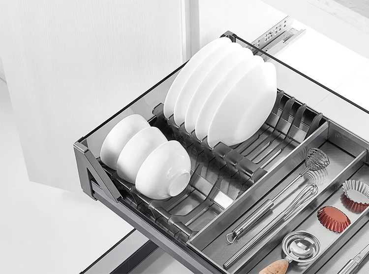 Nuomi Purple Crystal Tempered Glass Cabinet Pantry Organizer Pull Out ...