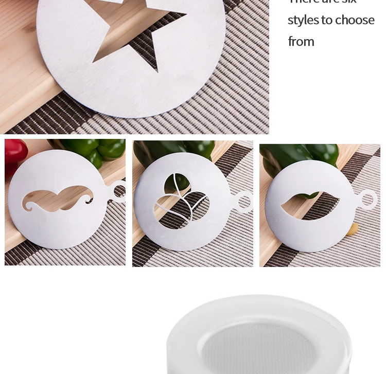 Stainless Steel Coffee Decorating Stencils Cocoa Shaker Coffee Mold ...
