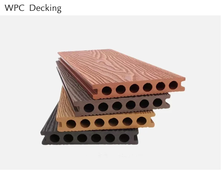 Durable 3D Embossed WPC Decking - Anti-Slip Outdoor Flooring