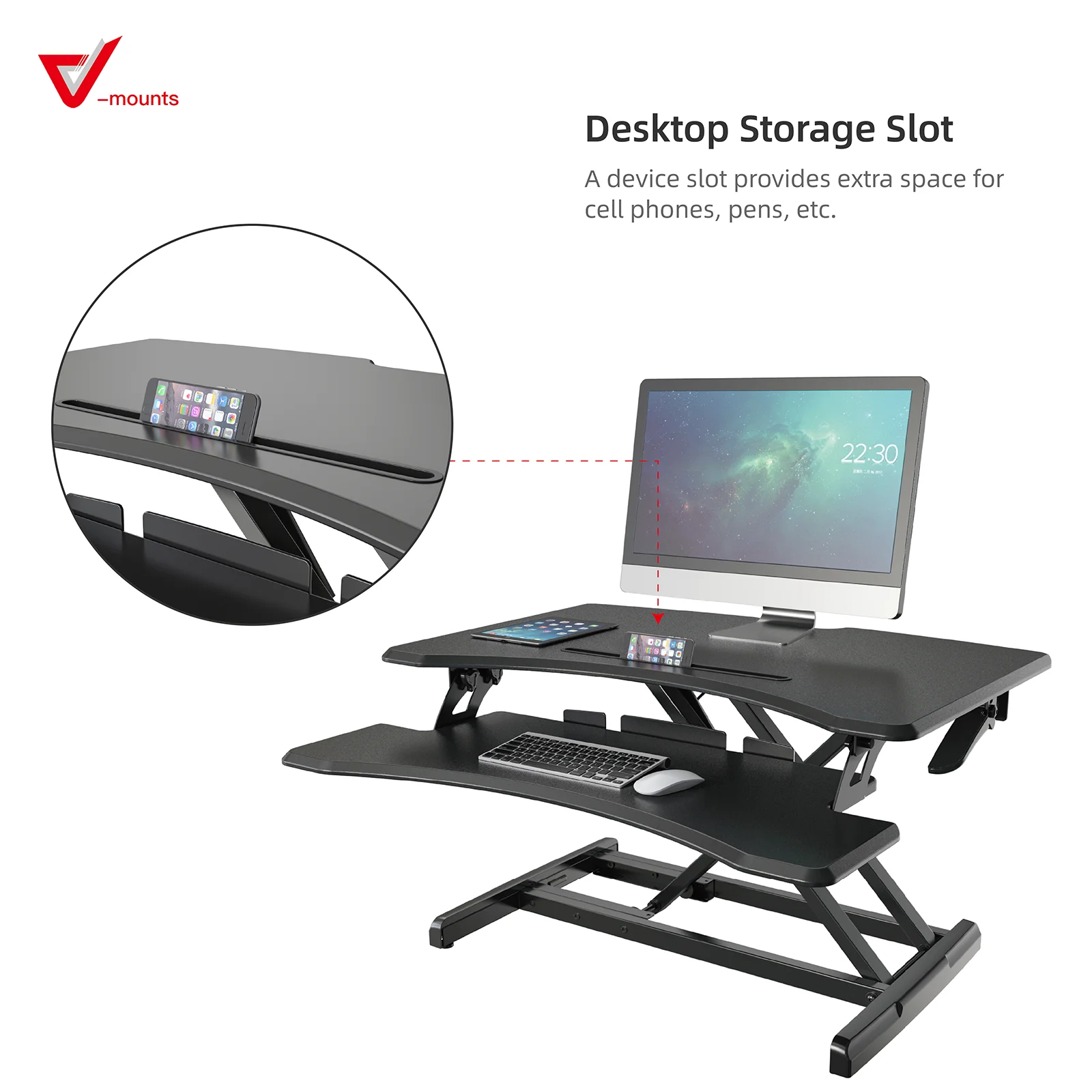 V-mounts Hot-Selling High-Tech Mini Computer Desk Pneumatic Adjustable ...