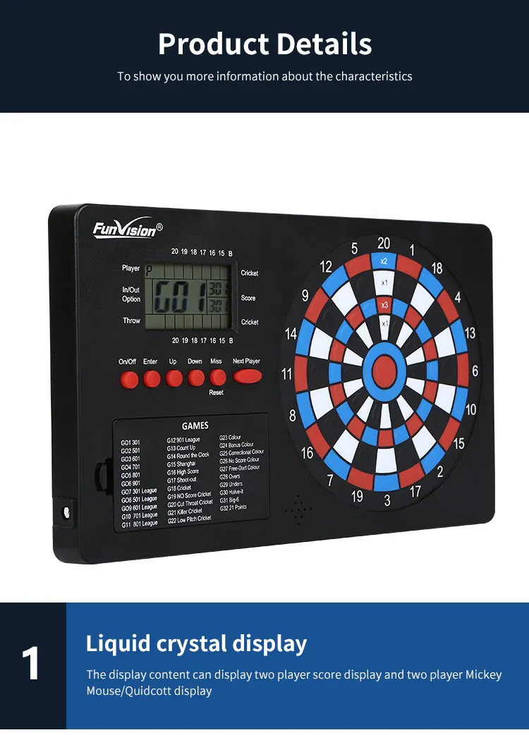 Wall Mounting Digital Dart Scorer Standing Feet Integrated Touch Scorer ...